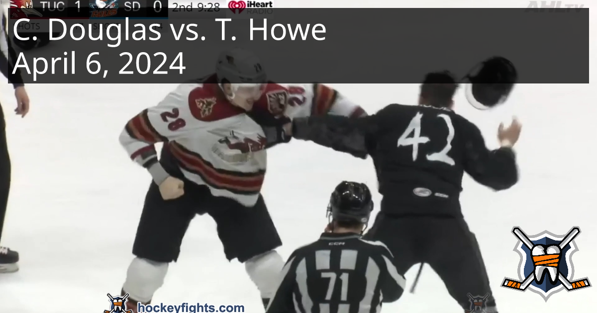 Curtis Douglas vs. Travis Howe, April 6, 2024 - Tucson Roadrunners vs ...