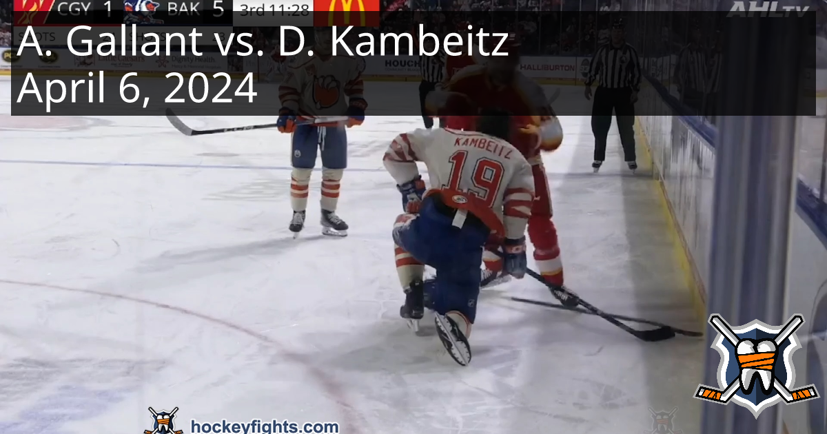 Alex Gallant vs. Dino Kambeitz, April 6, 2024 - Calgary Wranglers vs ...