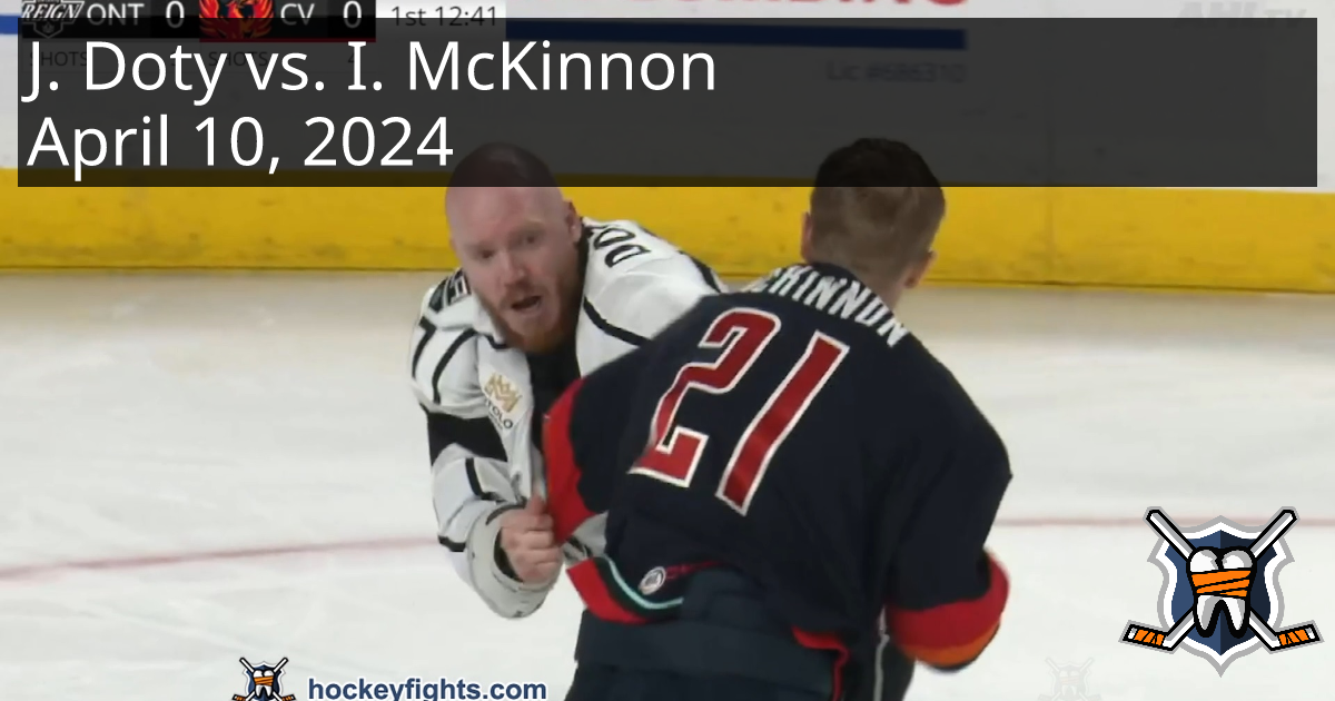 Jacob Doty vs. Ian McKinnon, April 10, 2024 - Ontario Reign vs ...