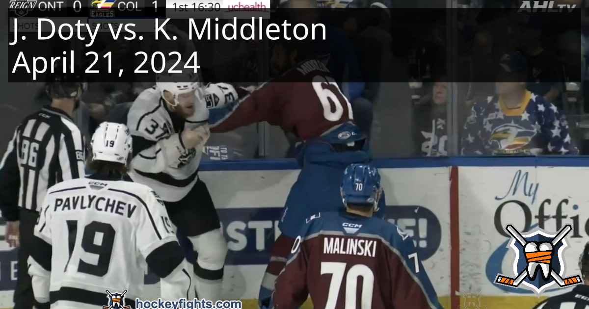 Jacob Doty vs. Keaton Middleton, April 21, 2024 - Ontario Reign vs ...