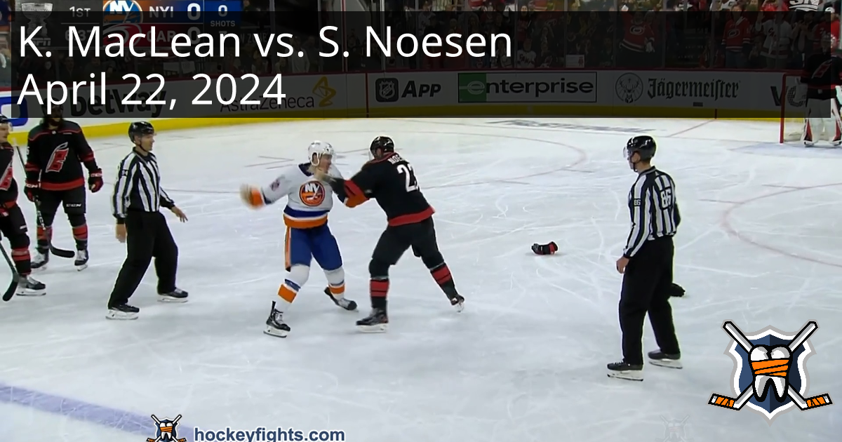 Kyle MacLean vs. Stefan Noesen, April 22, 2024 - New York Islanders vs ...