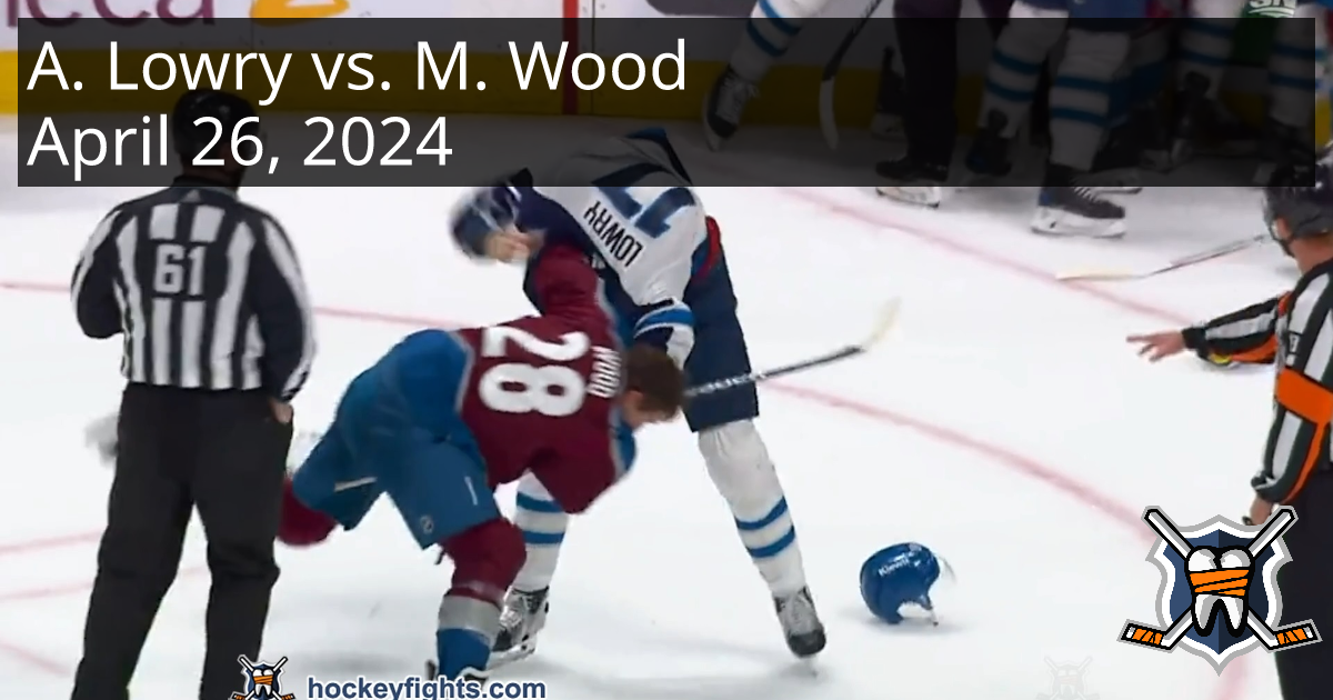 Adam Lowry vs. Miles Wood, April 26, 2024 - Winnipeg Jets vs. Colorado ...
