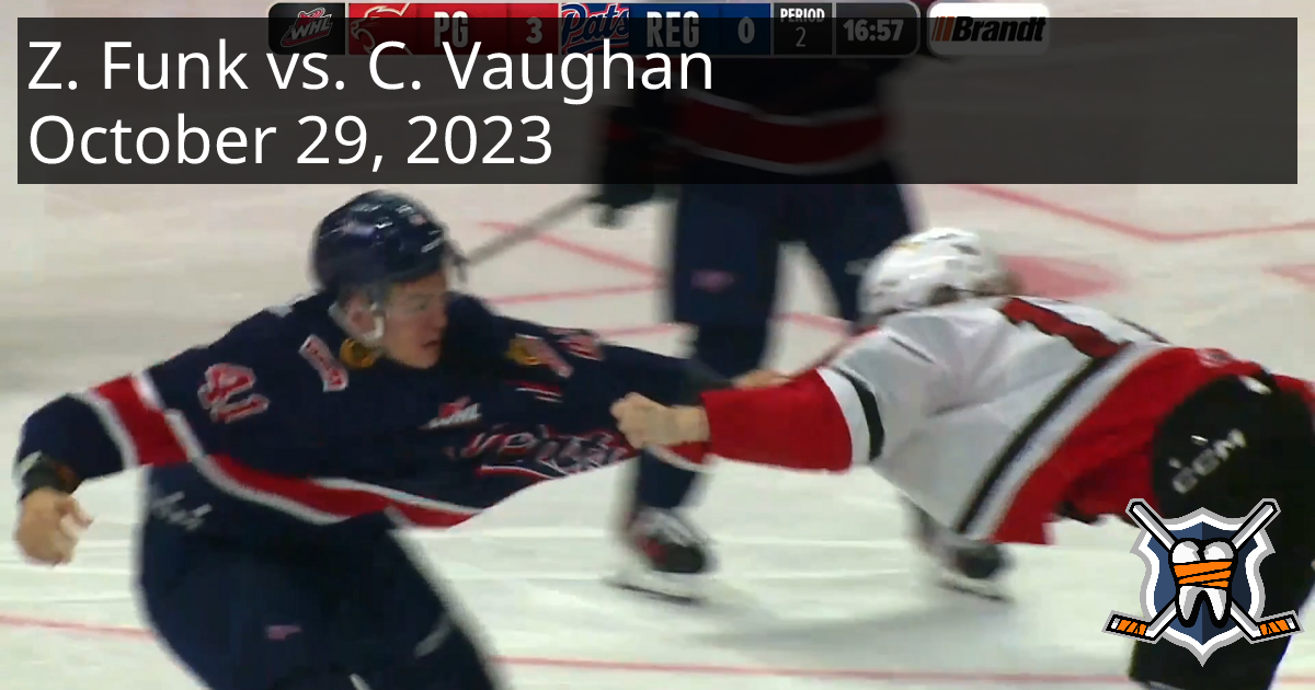 Zac Funk vs. Corbin Vaughan, October 29, 2023 - Prince George Cougars ...