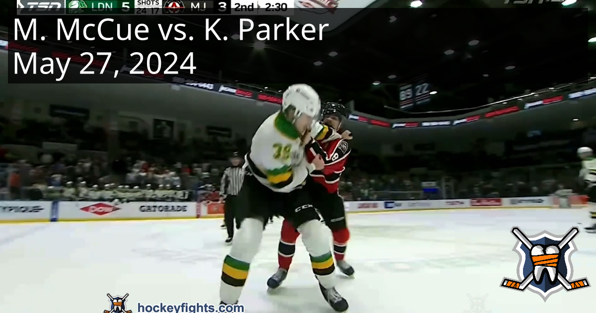 Max McCue vs. Kalem Parker, May 27, 2024 - London Knights vs. Moose Jaw ...