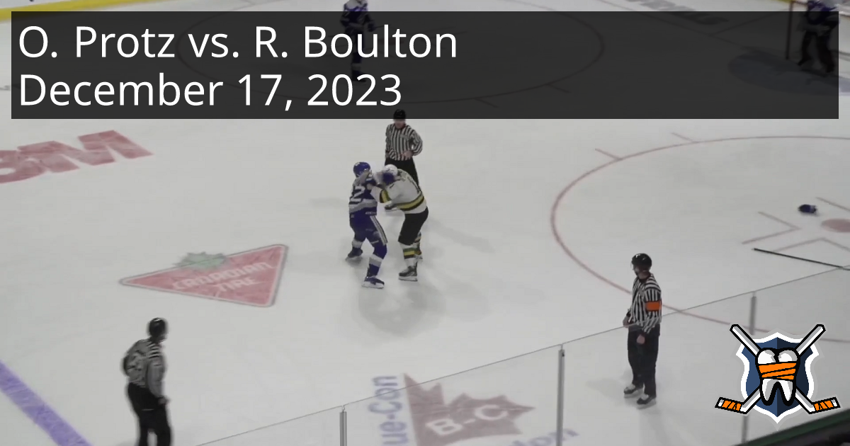Owen Protz vs. Ryder Boulton, December 17, 2023 - Sudbury Wolves vs ...