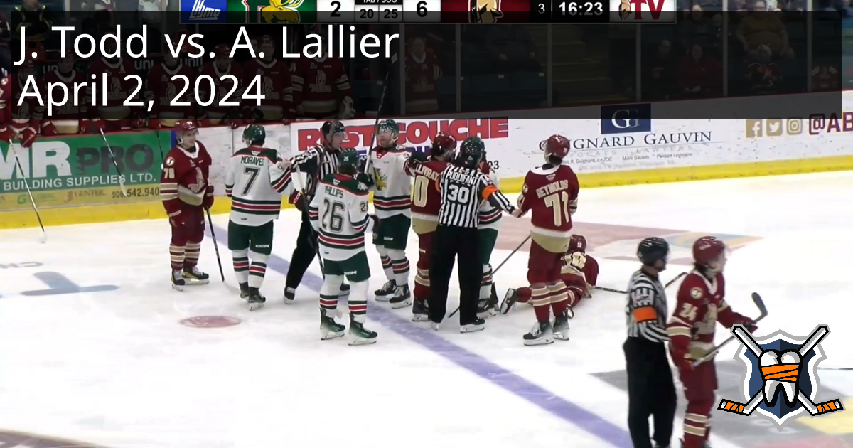 Jake Todd vs. Alexandre Lallier, April 2, 2024 - Halifax Mooseheads vs ...