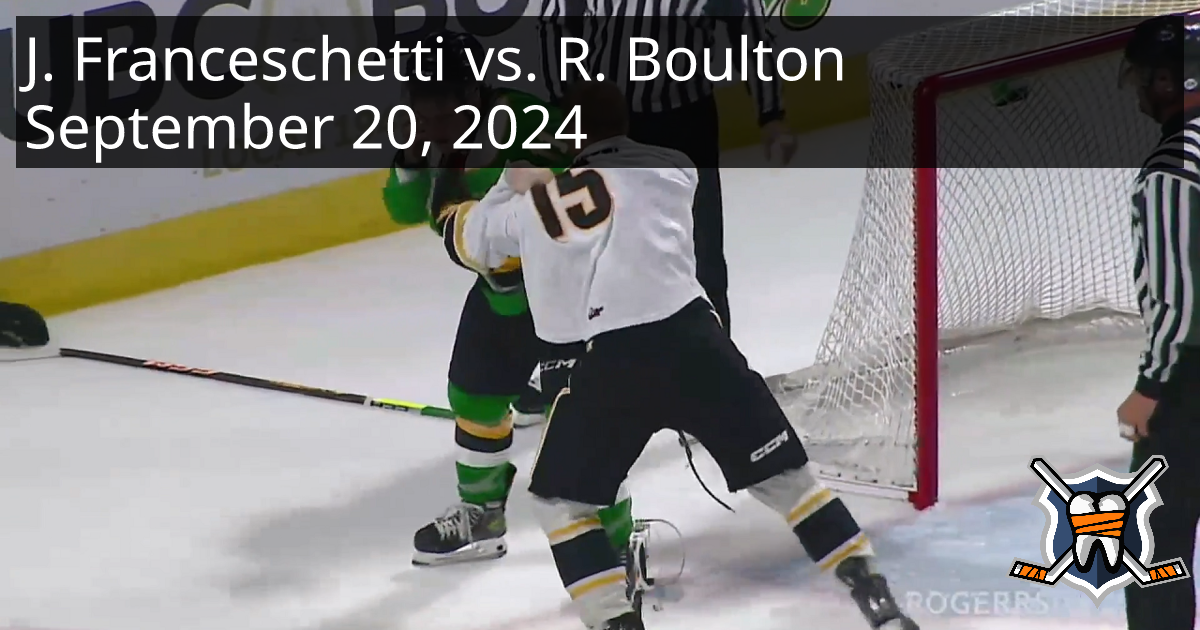John Franceschetti vs. Ryder Boulton, September 20, 2024 - Sarnia Sting ...