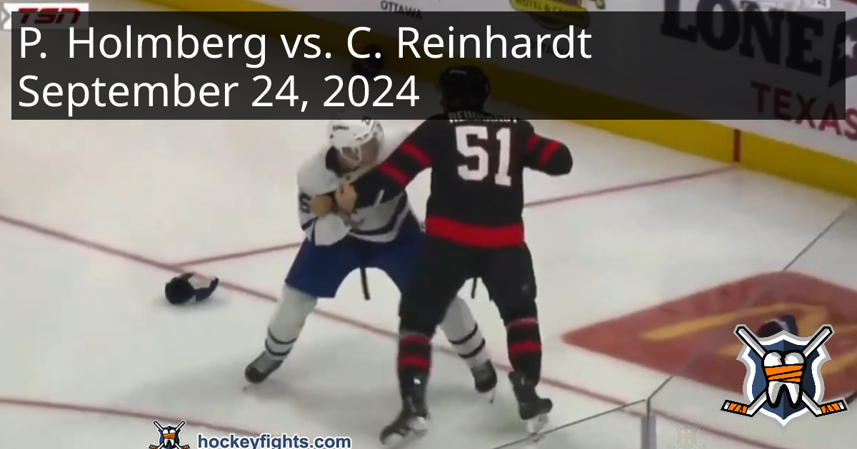 Pontus Holmberg vs. Cole Reinhardt, September 24, 2024 - Toronto Maple ...