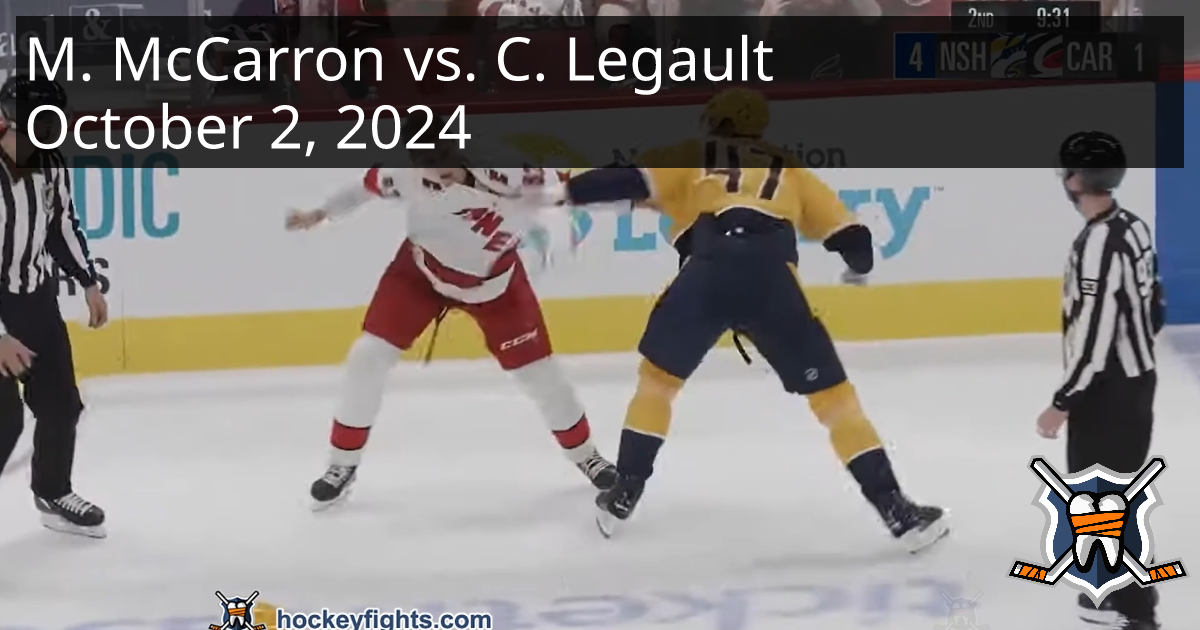 Michael McCarron vs. Charles-Alexis Legault, October 2, 2024 ...