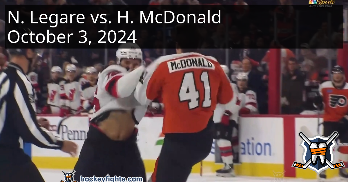 Nathan Legare vs. Hunter McDonald, October 3, 2024 - New Jersey Devils ...