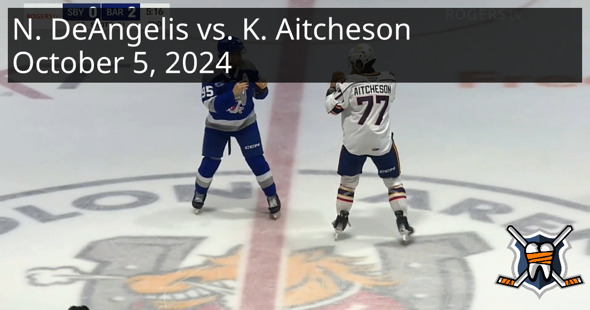 Nicholas DeAngelis vs. Kashawn Aitcheson, October 5, 2024 - Sudbury ...
