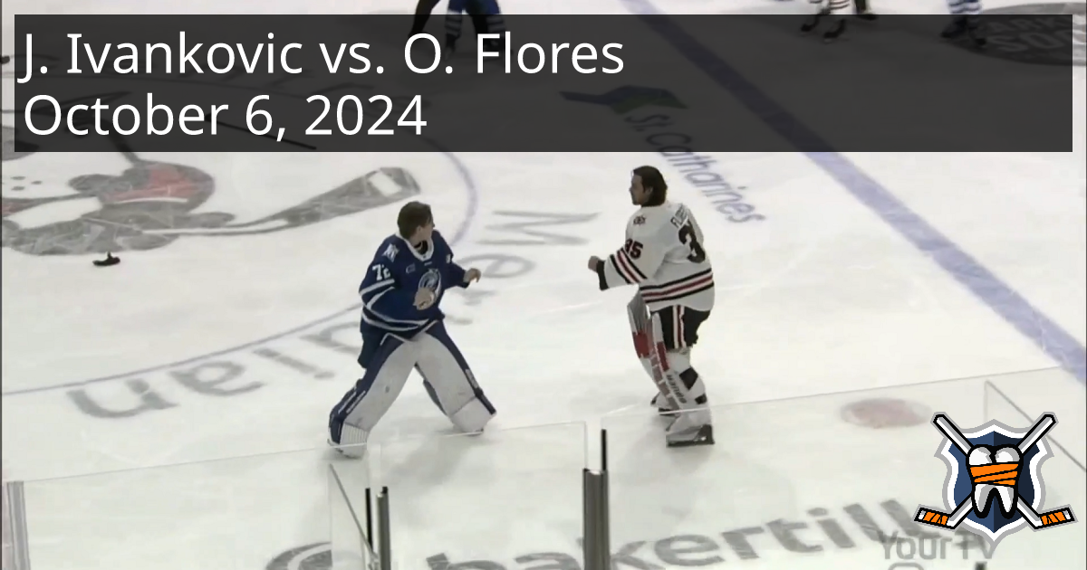 Jack Ivankovic vs. Owen Flores, October 6, 2024 - Brampton Steelheads ...