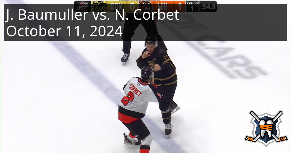 Joby Baumuller vs. Nate Corbet, October 11, 2024 - Brandon Wheat Kings ...