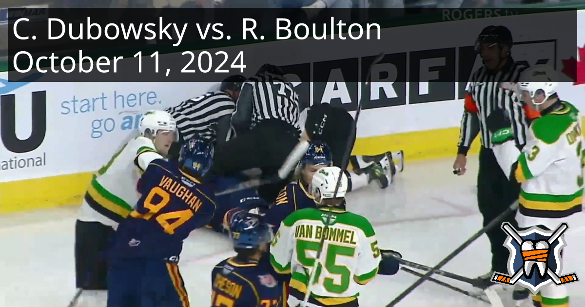 Cole Dubowsky vs. Ryder Boulton, October 11, 2024 - Barrie Colts vs ...