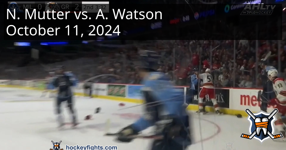 Navrin Mutter vs. Austin Watson, October 11, 2024 - Milwaukee Admirals ...
