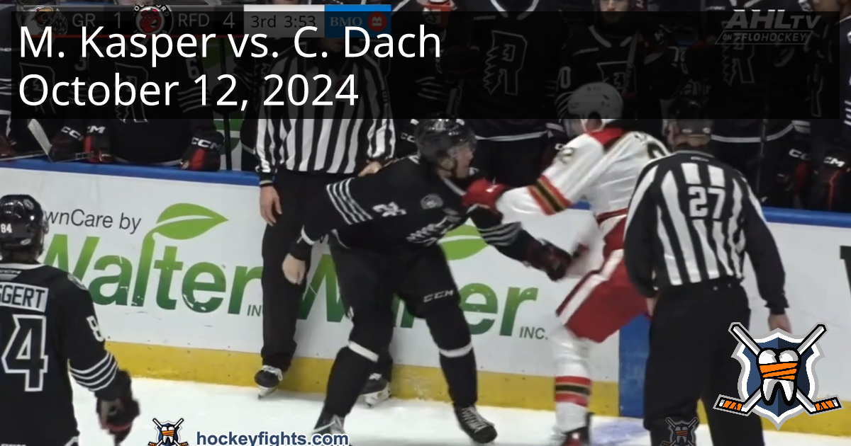 Marco Kasper vs. Colton Dach, October 12, 2024 - Grand Rapids Griffins ...