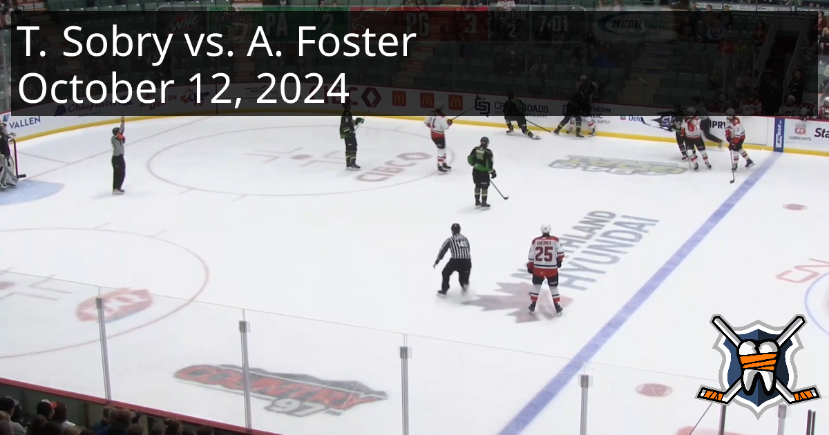 Tyrone Sobry vs. Aiden Foster, October 12, 2024 - Prince Albert Raiders ...