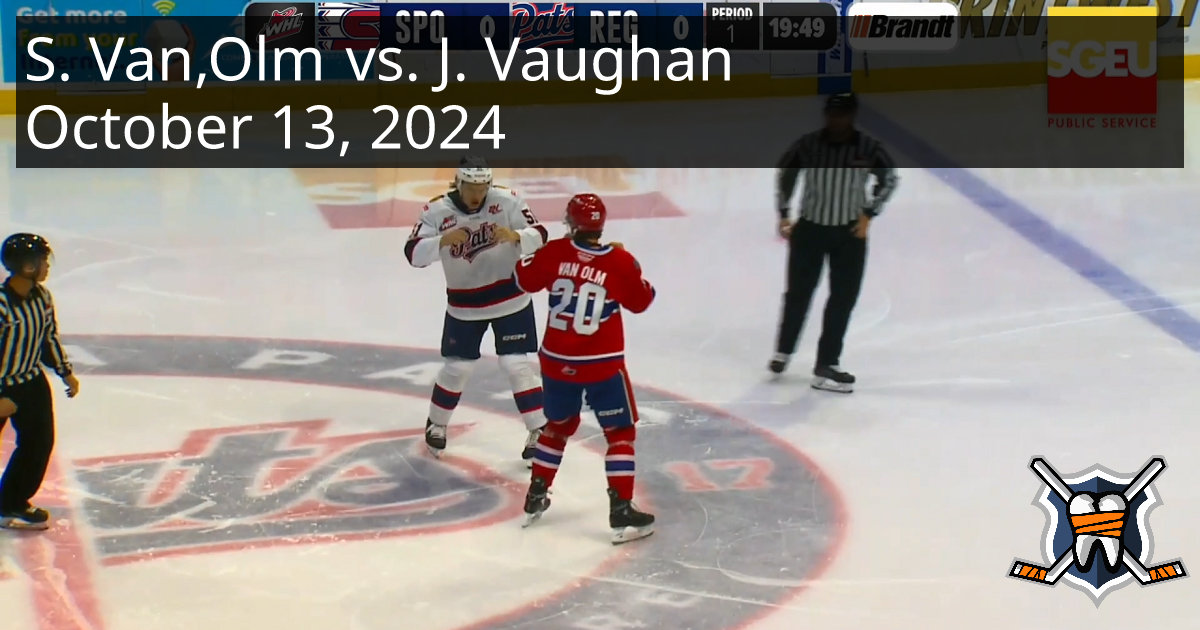 Shea Van Olm vs. Jaxsin Vaughan, October 13, 2024 - Spokane Chiefs vs ...