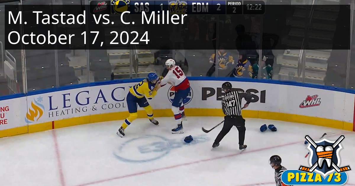 Morgan Tastad vs. Cole Miller, October 17, 2024 - Saskatoon Blades vs ...