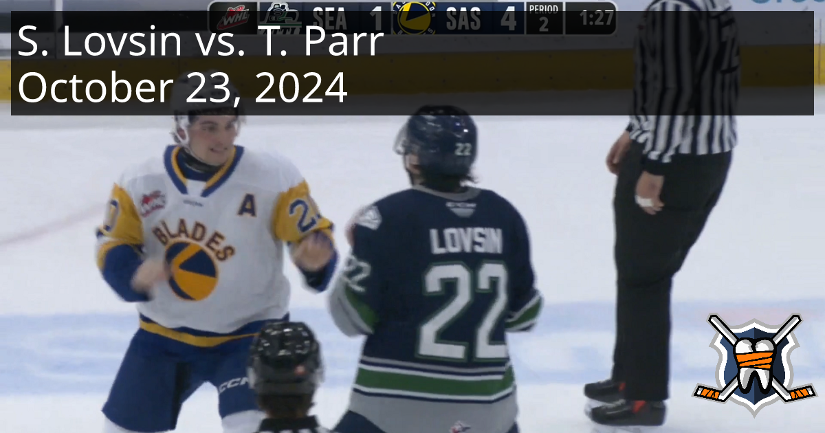 Simon Lovsin vs. Tyler Parr, October 23, 2024 - Seattle Thunderbirds vs ...
