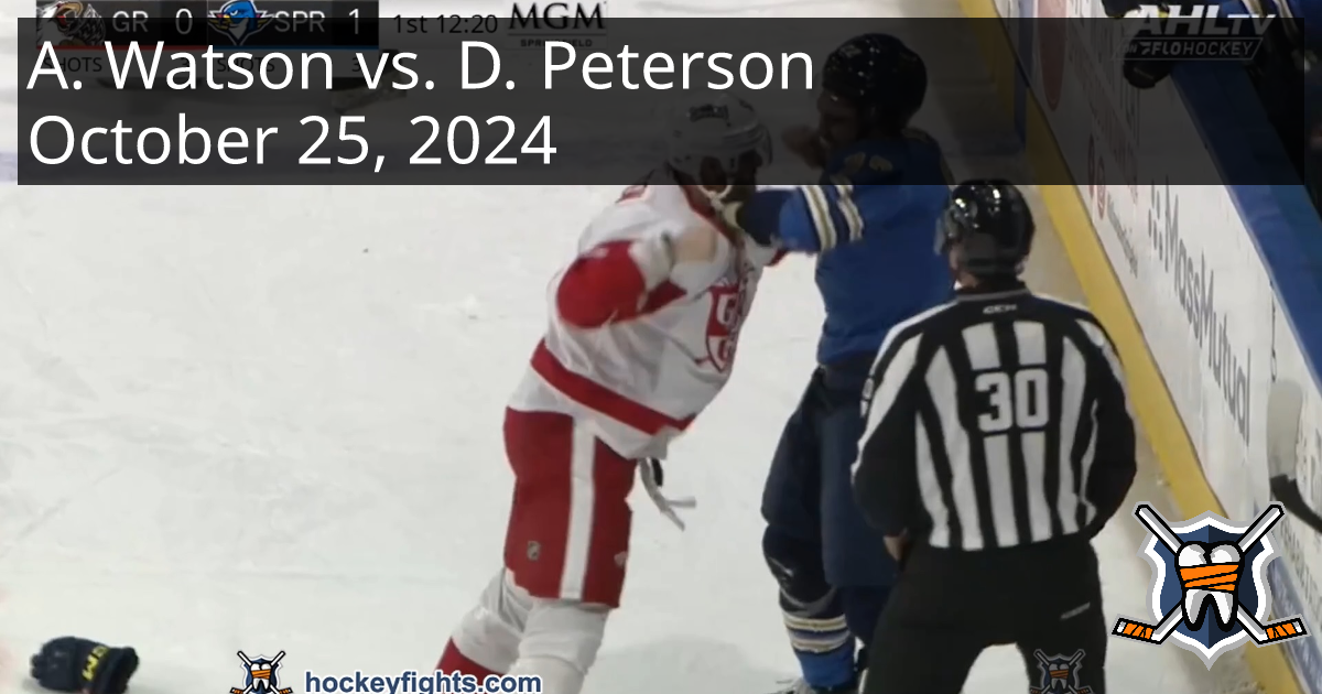Austin Watson vs. Dylan Peterson, October 25, 2024 - Grand Rapids ...