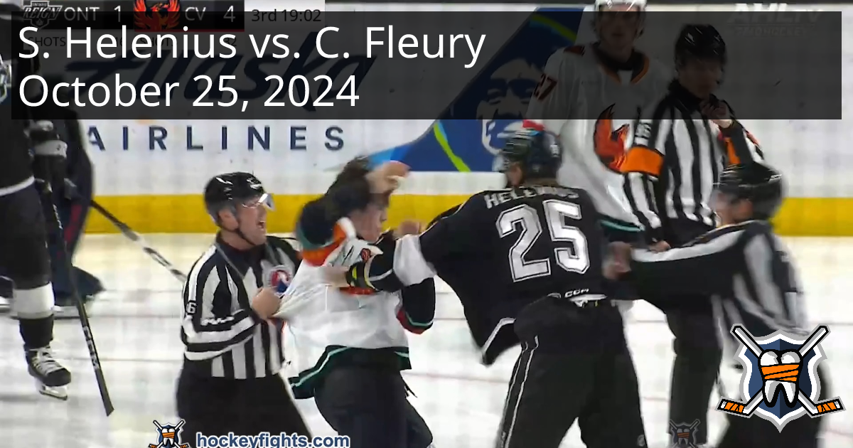 Samuel Helenius vs. Cale Fleury, October 25, 2024 - Ontario Reign vs ...