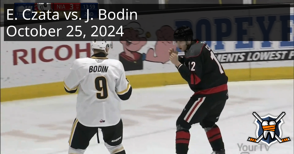 Ethan Czata vs. Jack Bodin, October 25, 2024 - Niagara IceDogs vs ...