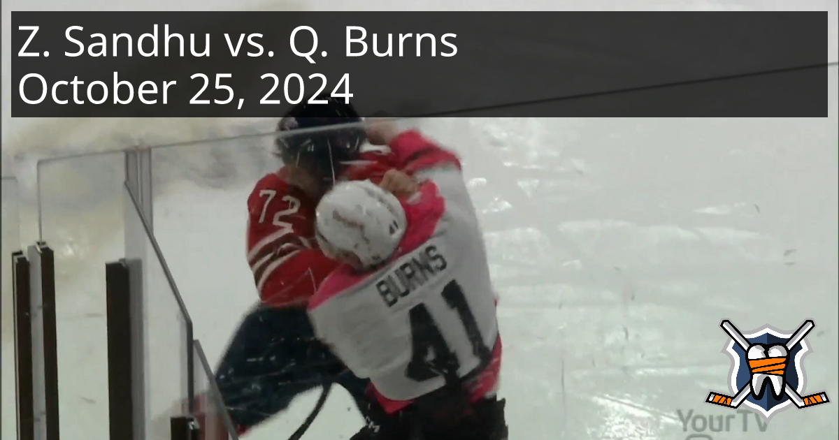 Zackary Sandhu vs. Quinton Burns, October 25, 2024 - Oshawa Generals vs ...