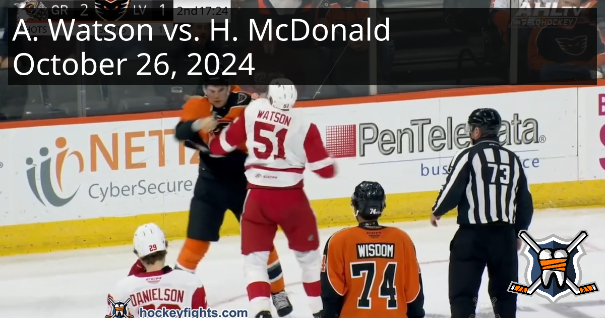 Austin Watson vs. Hunter McDonald, October 26, 2024 - Grand Rapids ...