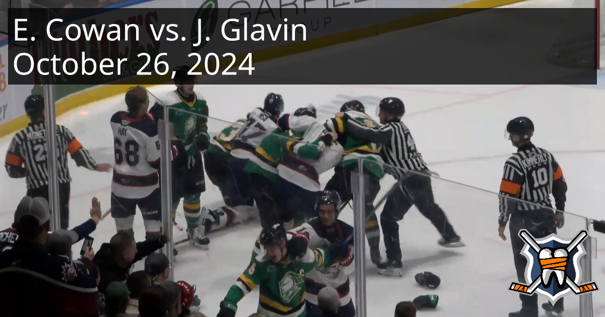 Easton Cowan vs. Joshua Glavin, October 26, 2024 - London Knights vs ...