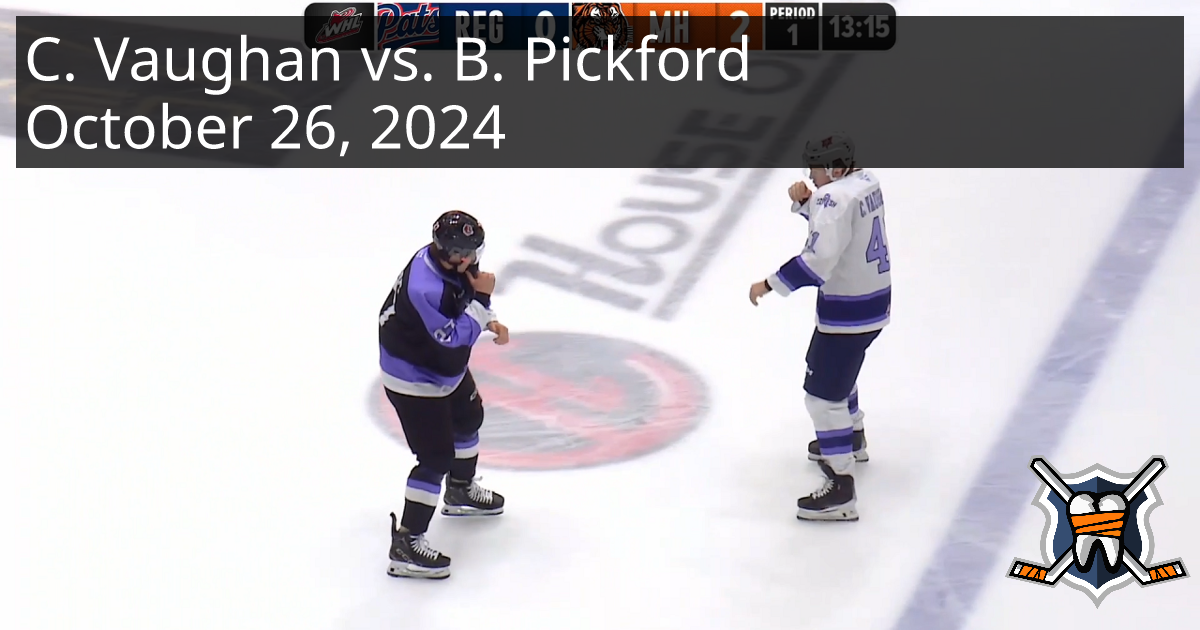 Corbin Vaughan vs. Bryce Pickford, October 26, 2024 - Regina Pats vs ...