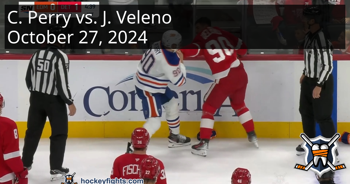 Corey Perry vs. Joe Veleno, October 27, 2024 - Edmonton Oilers vs ...