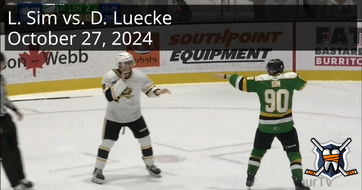 Landon Sim vs. Dylan Luecke, October 27, 2024 - London Knights vs ...