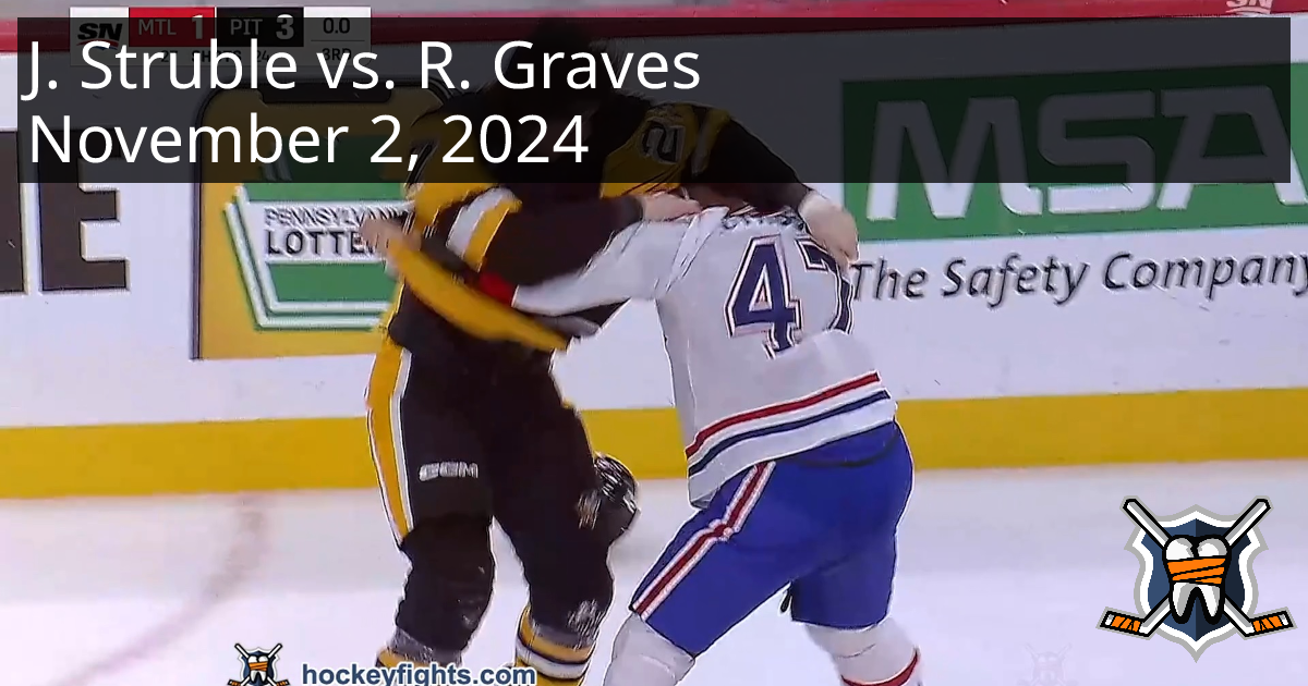 Jayden Struble vs. Ryan Graves, November 2, 2024 - Montreal Canadiens ...