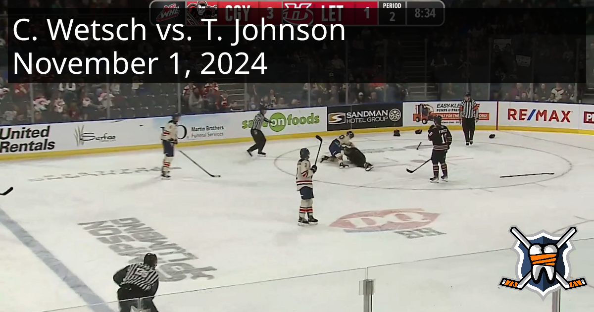 Carson Wetsch vs. Trae Johnson, November 1, 2024 - Calgary Hitmen vs ...