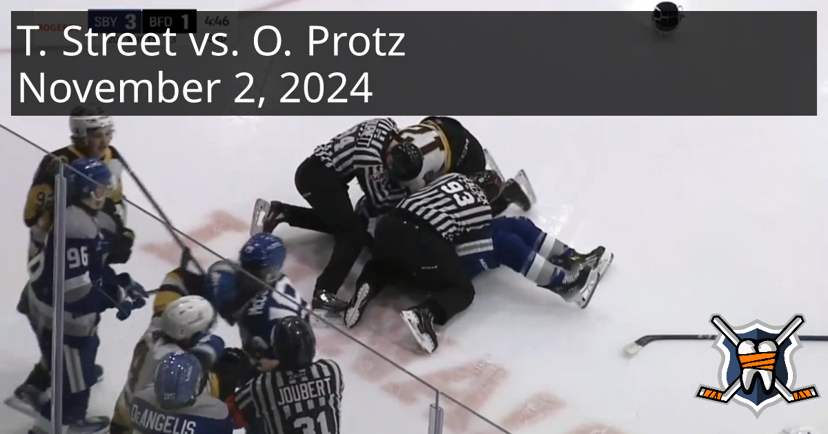Tayjon Street vs. Owen Protz, November 2, 2024 - Sudbury Wolves vs ...