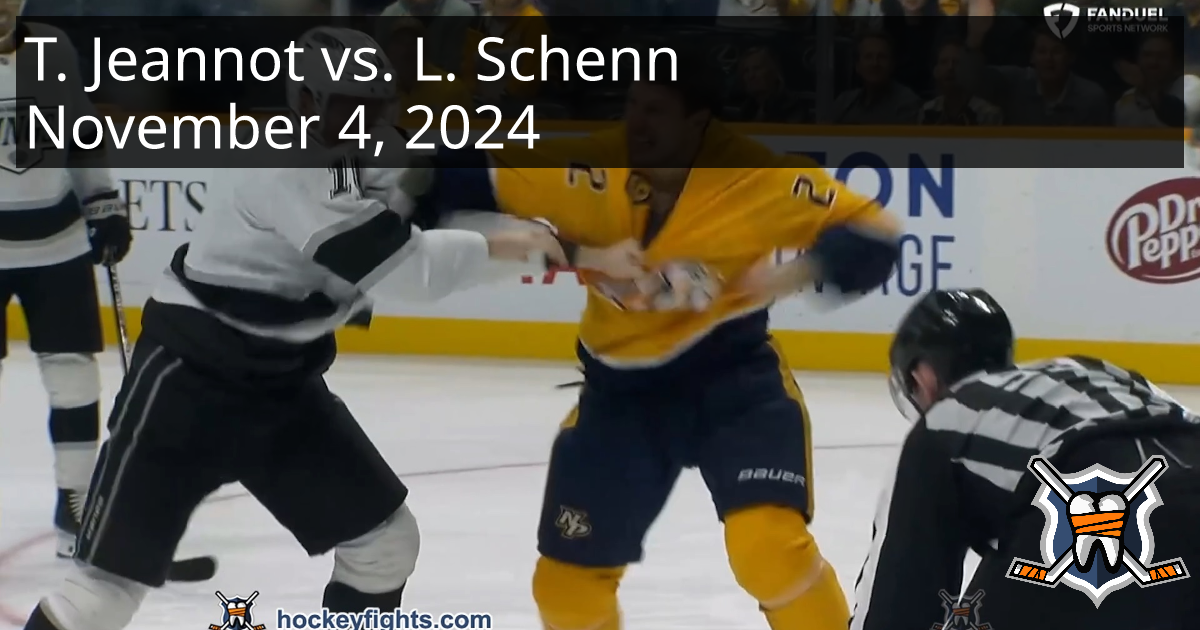 Tanner Jeannot vs. Luke Schenn, November 4, 2024 - Los Angeles Kings vs ...