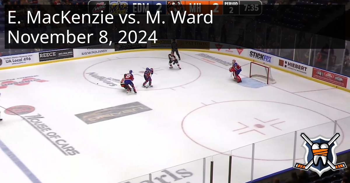 Ethan MacKenzie vs. Mathew Ward, November 8, 2024 - Edmonton Oil Kings ...