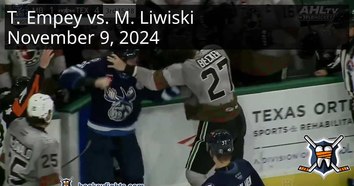 Tyson Empey vs. Mark Liwiski, November 9, 2024 - Manitoba Moose vs ...