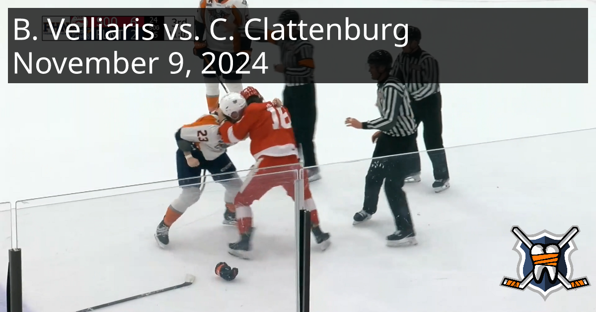 Brayden Velliaris vs. Connor Clattenburg, November 9, 2024 - Sault Ste ...