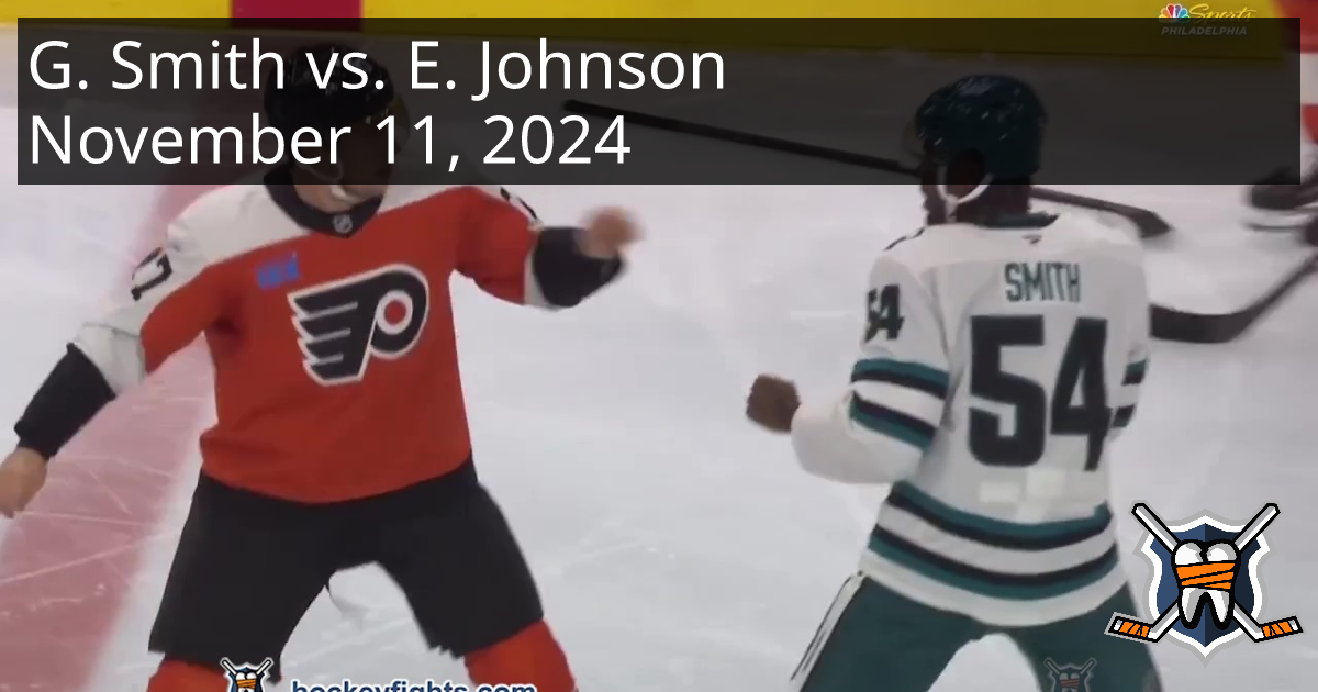 Givani Smith vs. Erik Johnson, November 11, 2024 - San Jose Sharks vs ...