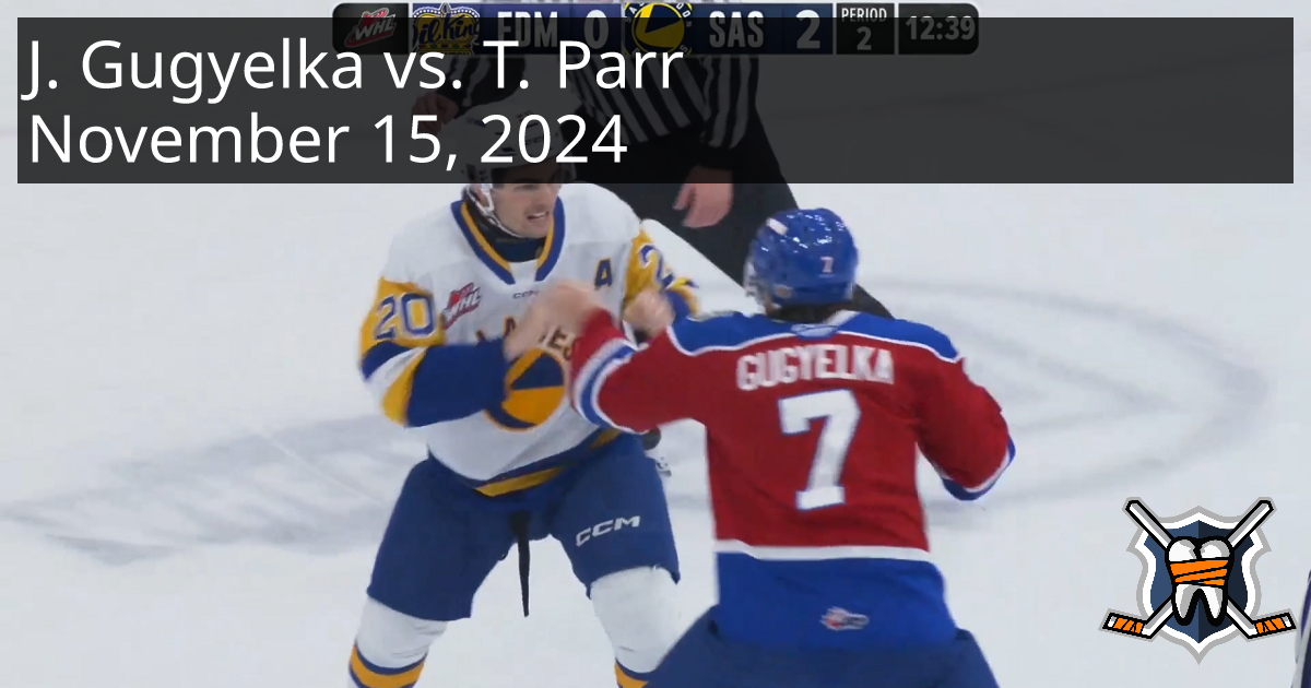 Jager Gugyelka vs. Tyler Parr, November 15, 2024 - Edmonton Oil Kings ...