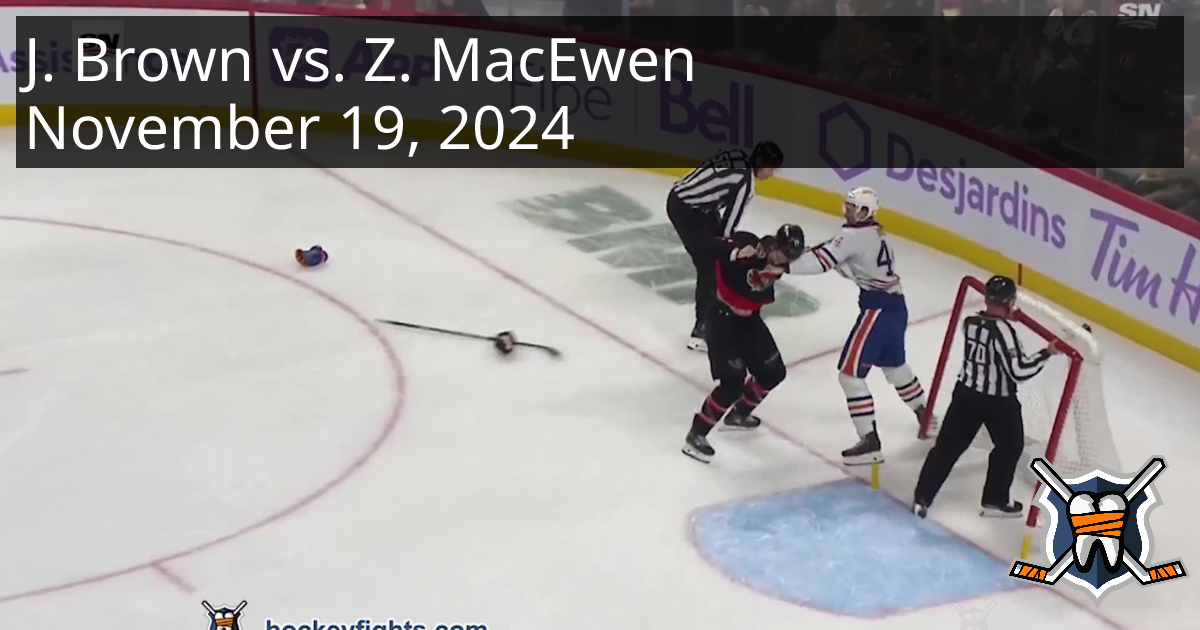 Josh Brown vs. Zack MacEwen, November 19, 2024 - Edmonton Oilers vs ...