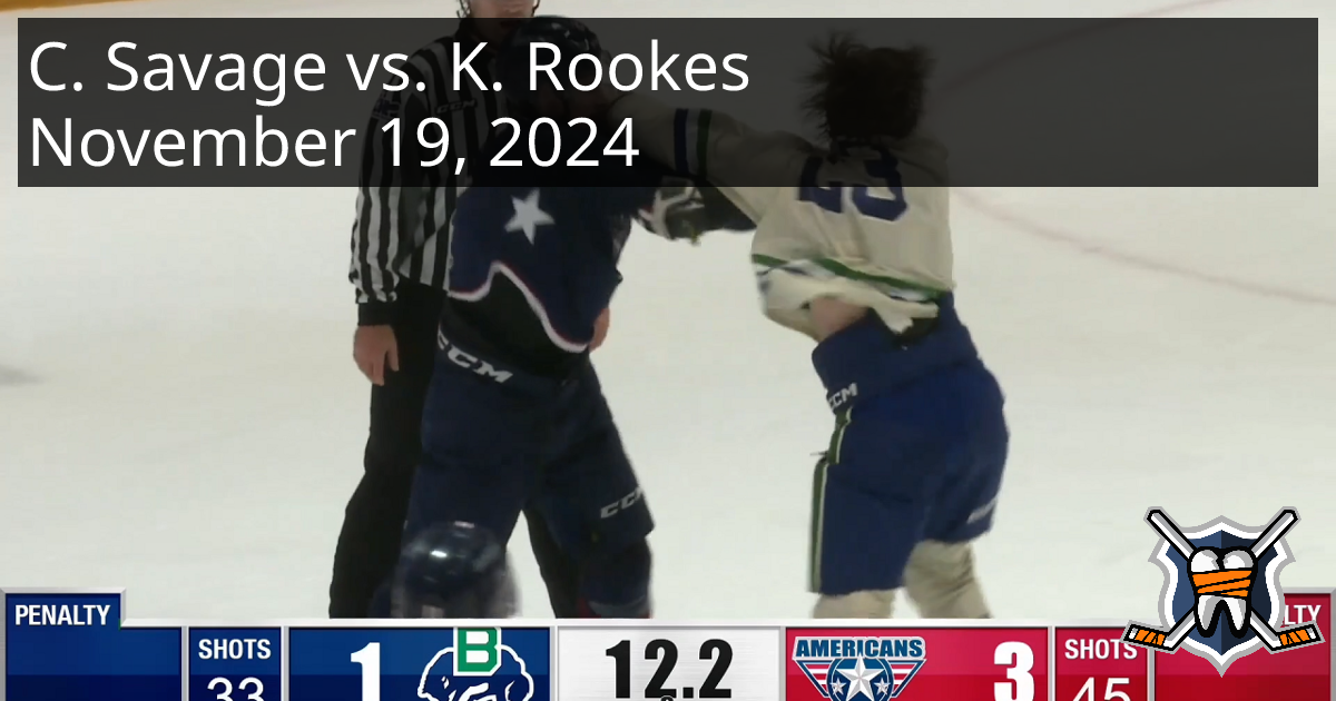 Carter Savage vs. Kurt Rookes, November 19, 2024 - Tri-City Americans ...