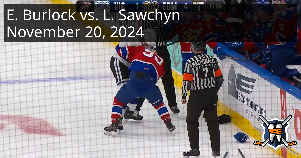 Escalus Burlock vs. Lukas Sawchyn, November 20, 2024 - Victoria Royals ...