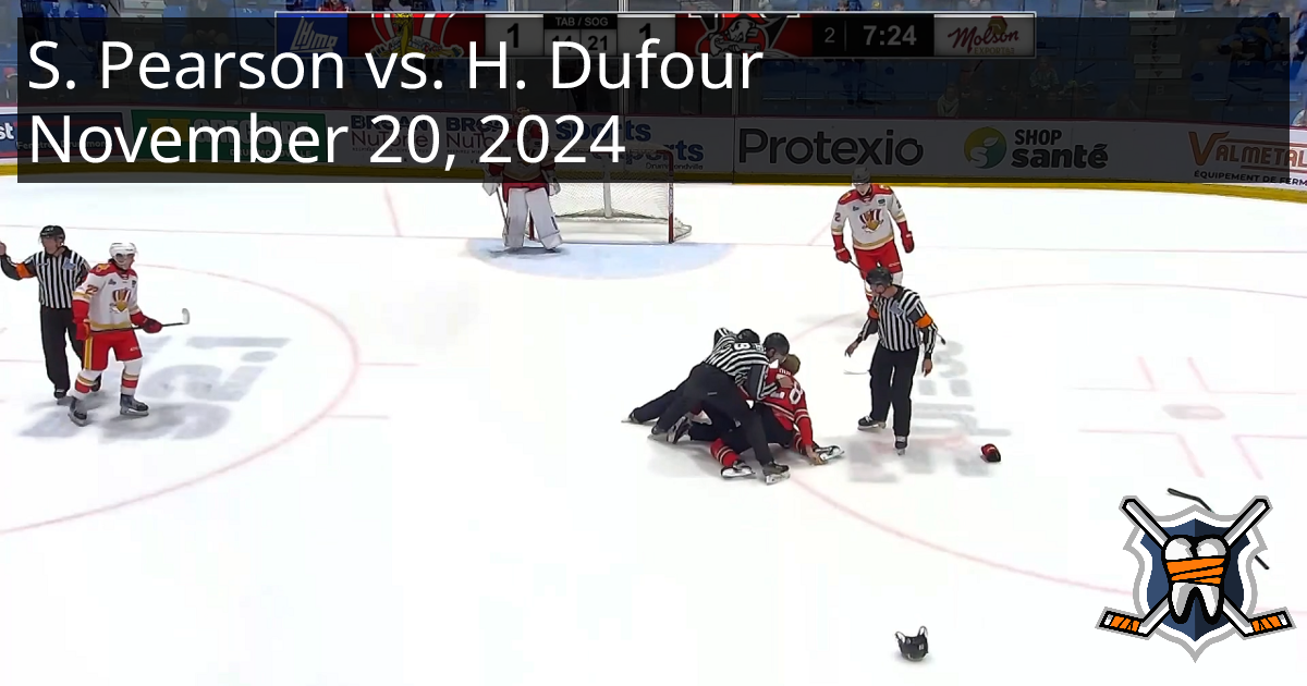 Shawn Pearson vs. Hugo Dufour, November 20, 2024 - Baie-Comeau Drakkar ...