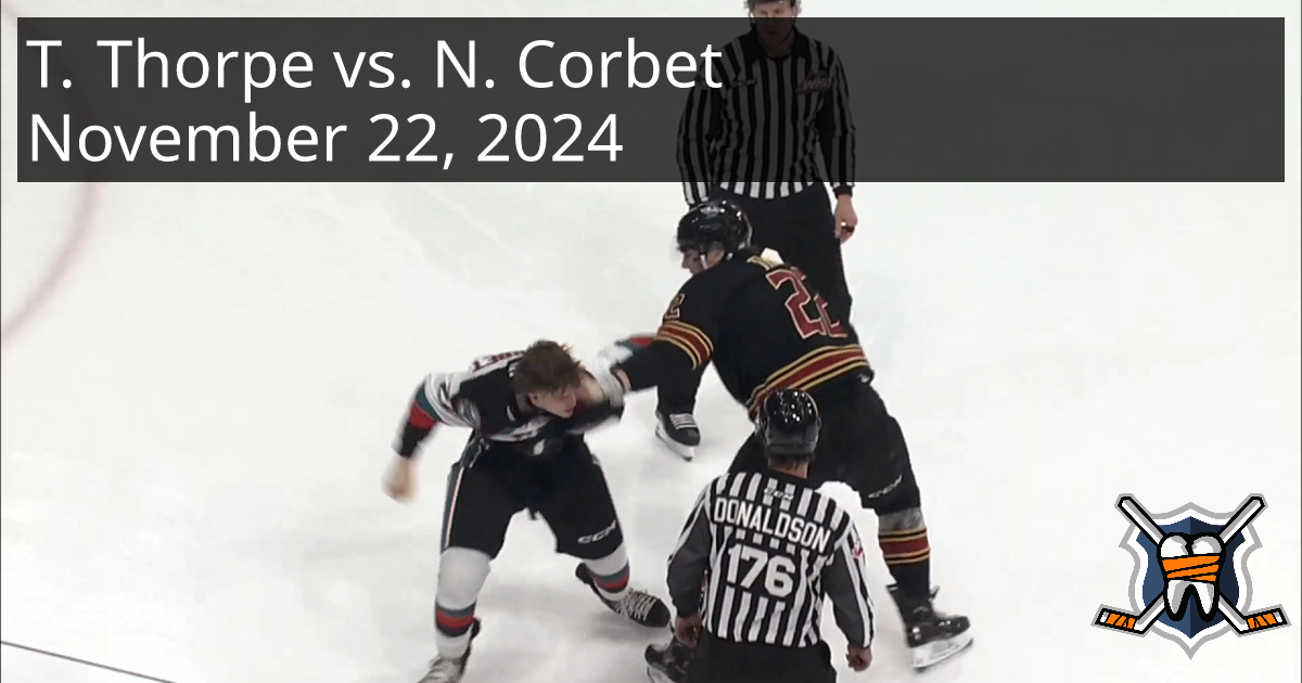 Tyler Thorpe vs. Nate Corbet, November 22, 2024 - Vancouver Giants vs ...