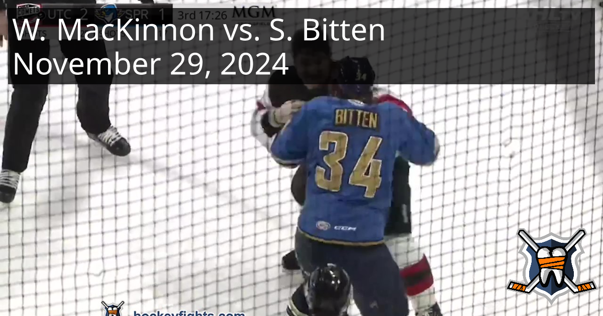 William MacKinnon vs. Sam Bitten, November 29, 2024 - Utica Comets vs ...