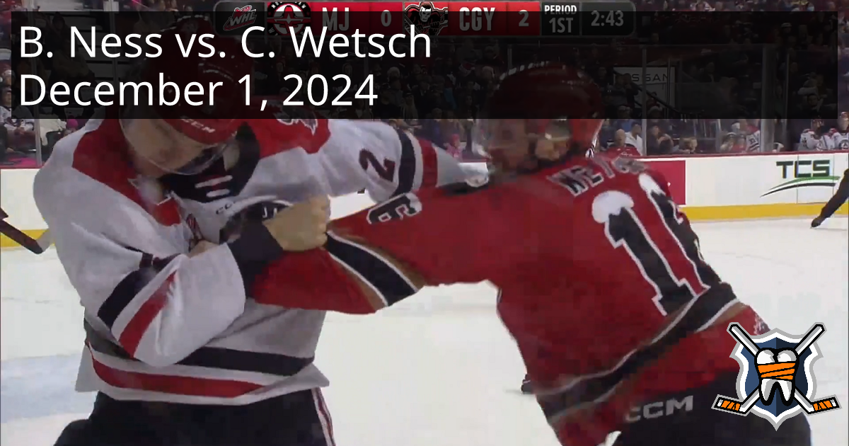 Brady Ness vs. Carson Wetsch, December 1, 2024 - Moose Jaw Warriors vs ...