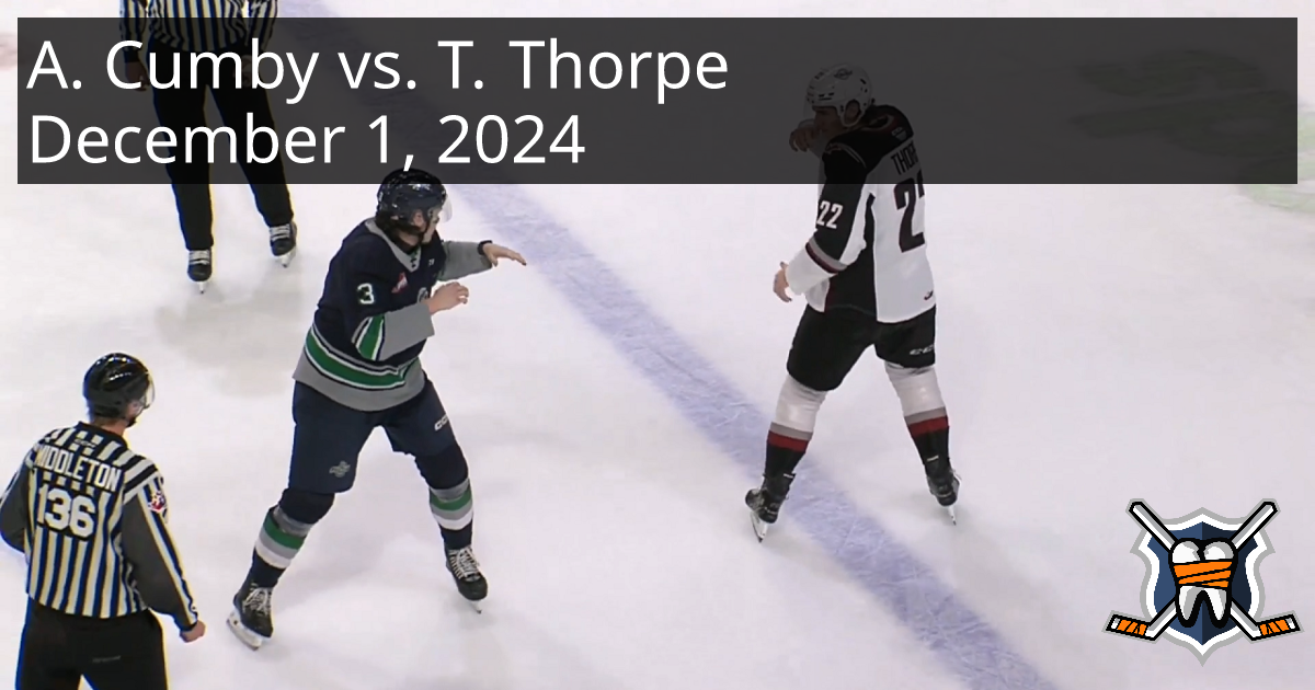 Ashton Cumby vs. Tyler Thorpe, December 1, 2024 - Seattle Thunderbirds ...
